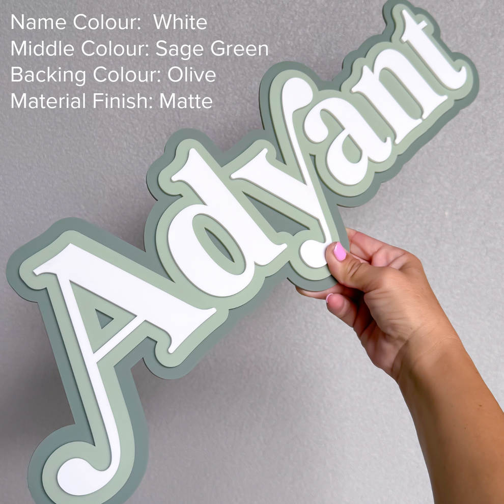 Triple Layer 3D Name Plaque – Battle and Co